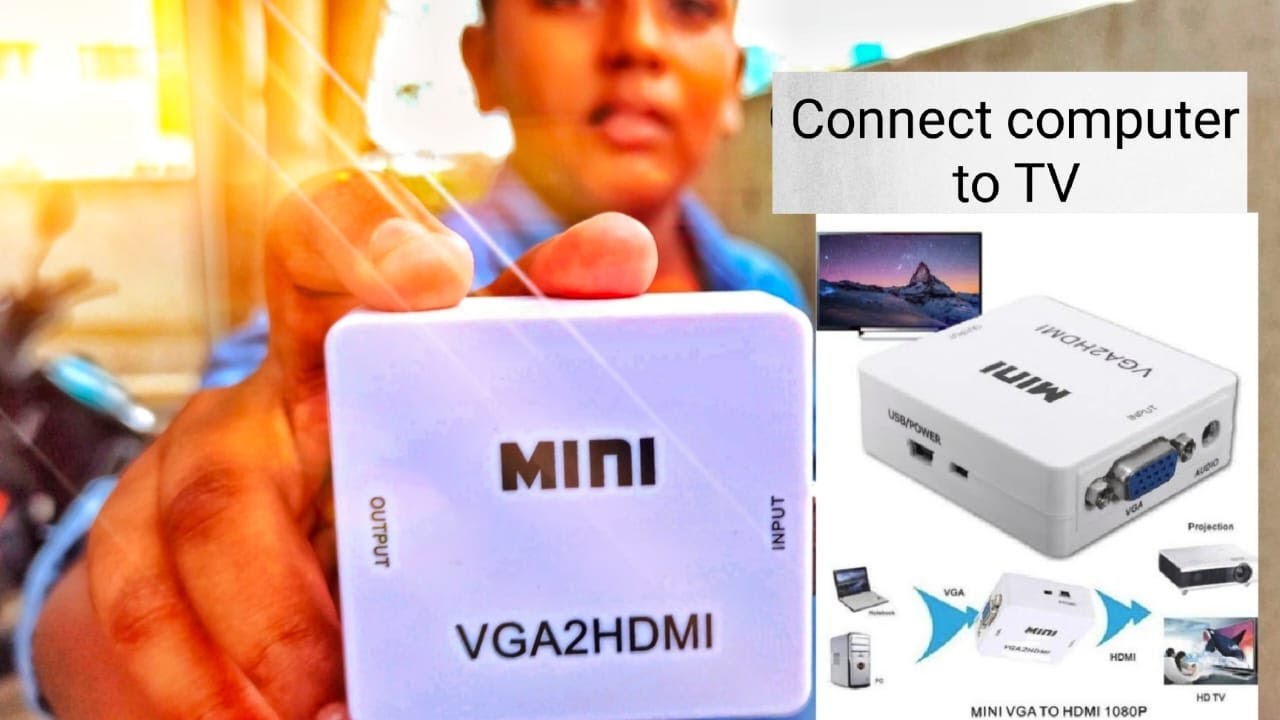 Connect computer to TV (CPU 2 TV) | VGA to HDMI | mini VGA2HDMI - YouTube