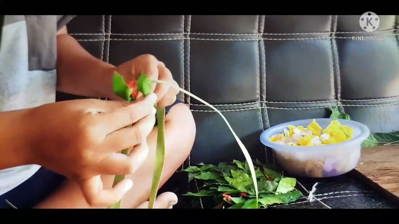 How to make garland in kiribati style - YouTube