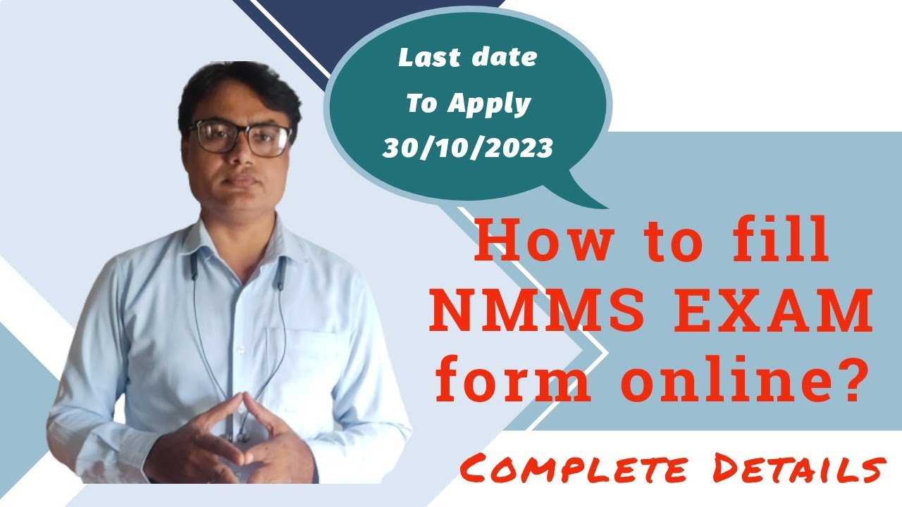 How to fill NMMS EXAM from online? | Complete Details - YouTube