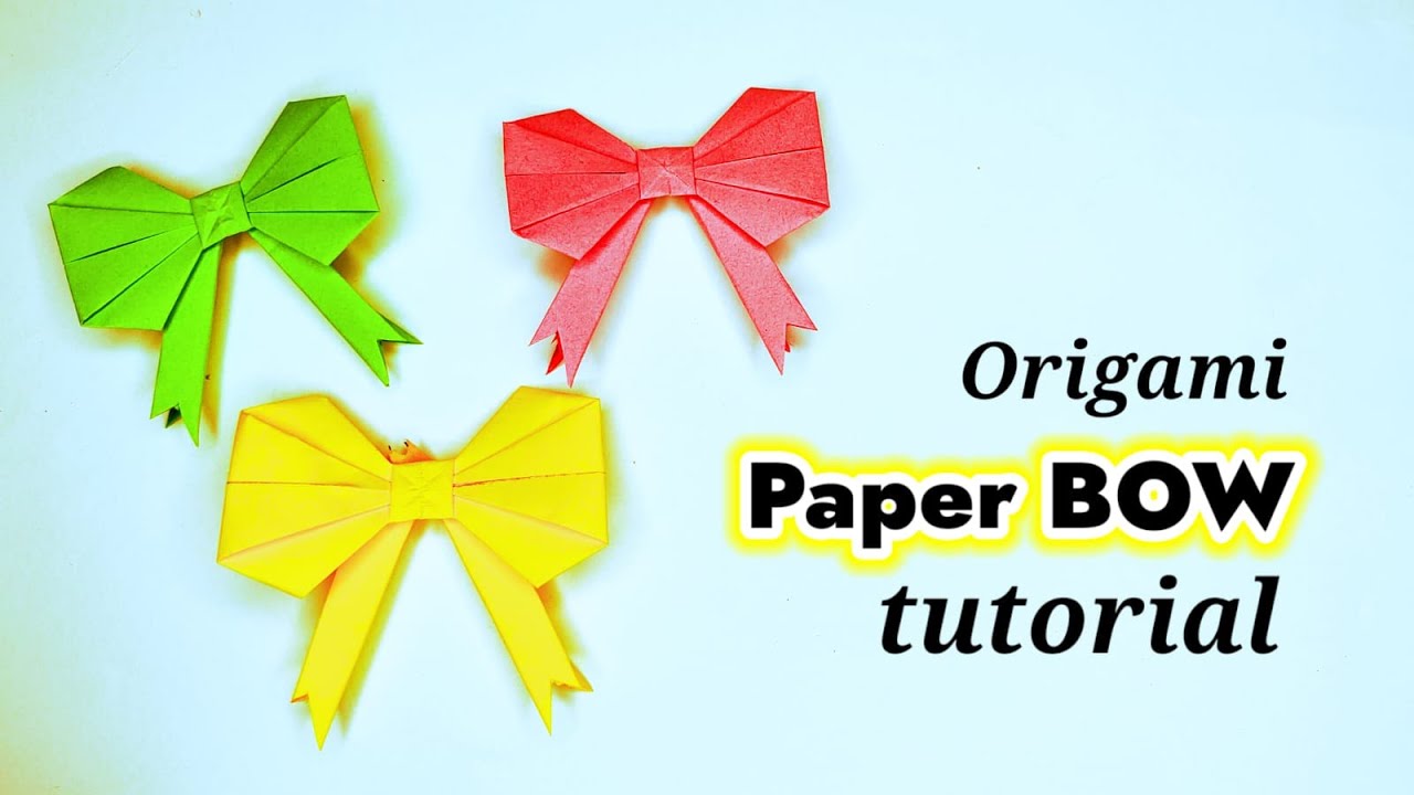How To Make Bow Out Of Paper | Easy Paper Bow | Paper Bow - YouTube