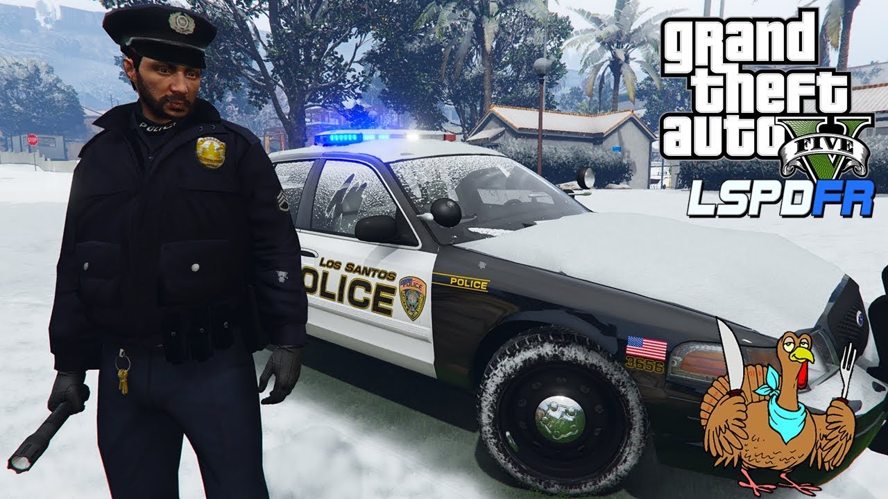 New Snow Covered Crown Vic! Play as a cop in the snow! (GTA 5: LSPDFR ...