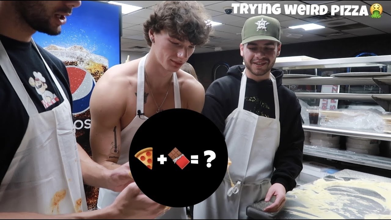 GUMMY WORMS ON PIZZA??? | Trying weird pizzas at HalfTime Pizza! - YouTube