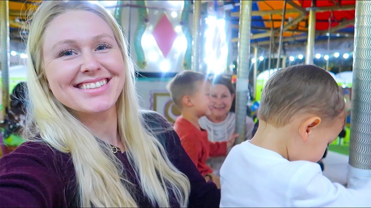 Toddler's First Ride At Fall Festival! - YouTube