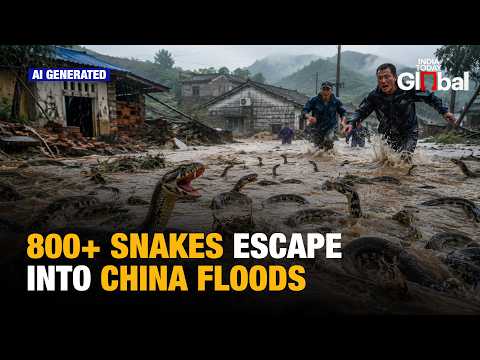 China Flood Horror: 900 Snakes Escape After Typhoon Maysak, Panic Spreads Among Residents