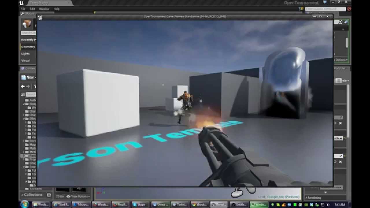 Unreal Engine 4 Minigun Test - YouTube