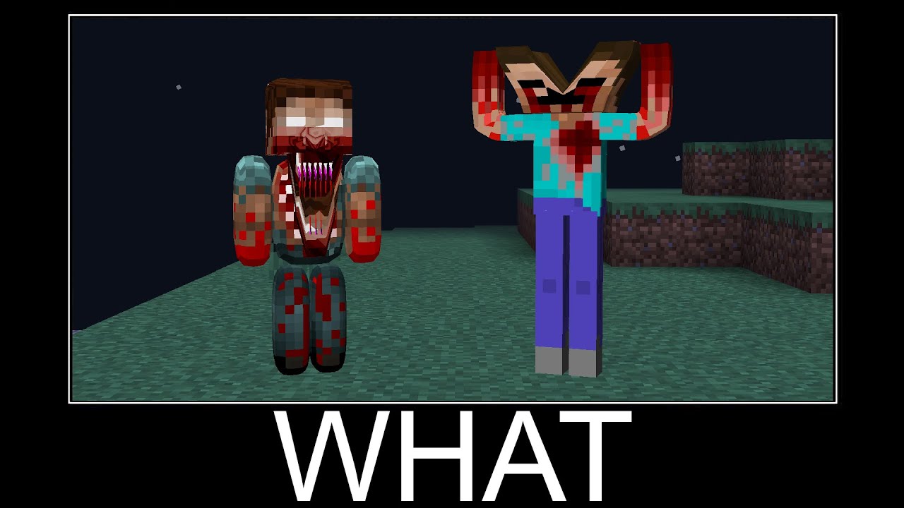 Wait What Scary Herobrines Minecraft Meme - @JoSa Craft @Not Safe ...