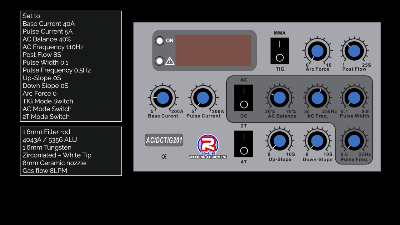 TIG lap Welding 0.9mm Aluminium with the R-Tech Analogue AC/DC TIG ...