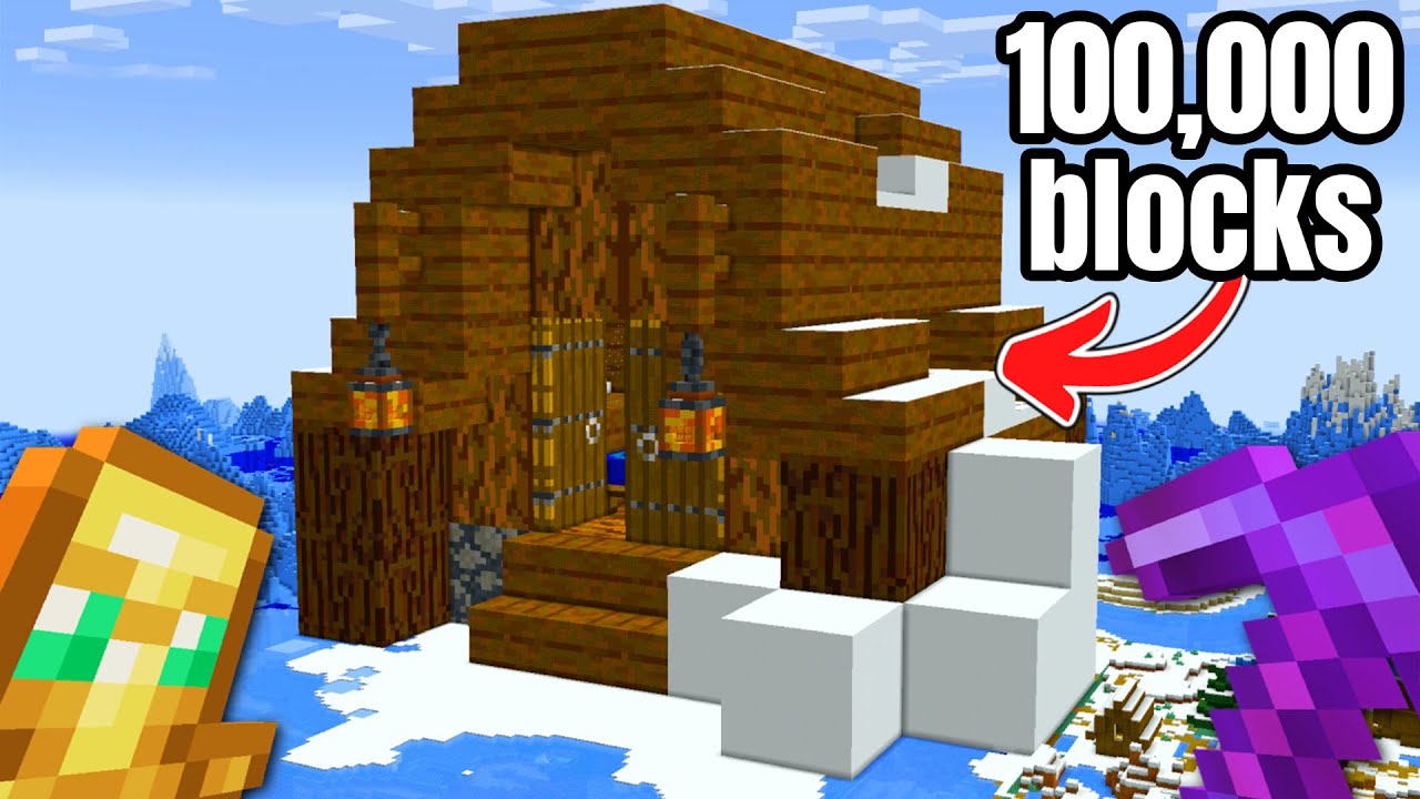 I Built the World's Largest Snow House in Minecraft Hardcore - YouTube