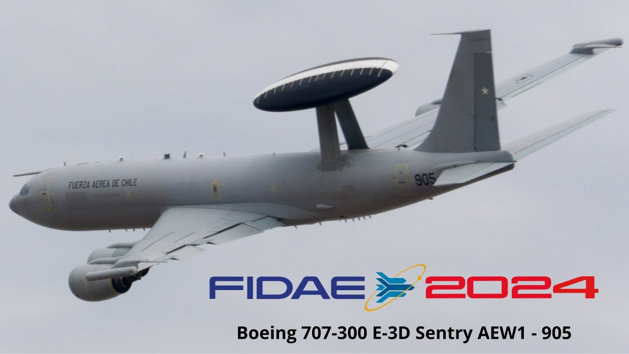 Crazy presentation of the #boeing707 E-3D Sentry 905 Chile Air Force at ...