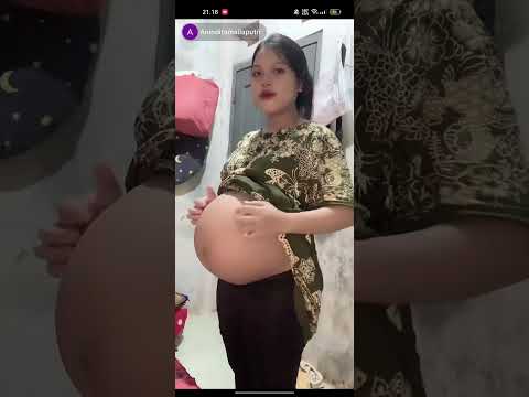 Mamah Muda Hamil Live Tiktok Pamer Perut Mulus #pregnant #bumil #live #tiktok #daster