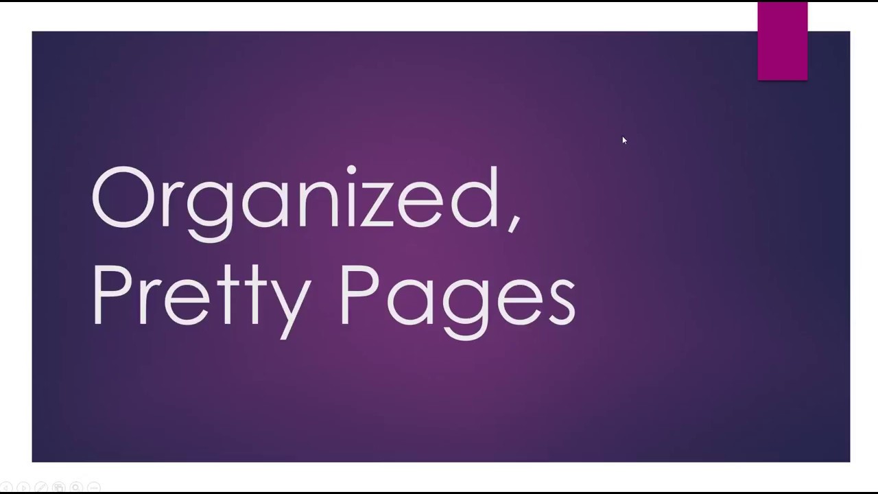 Organized, Pretty Pages - YouTube