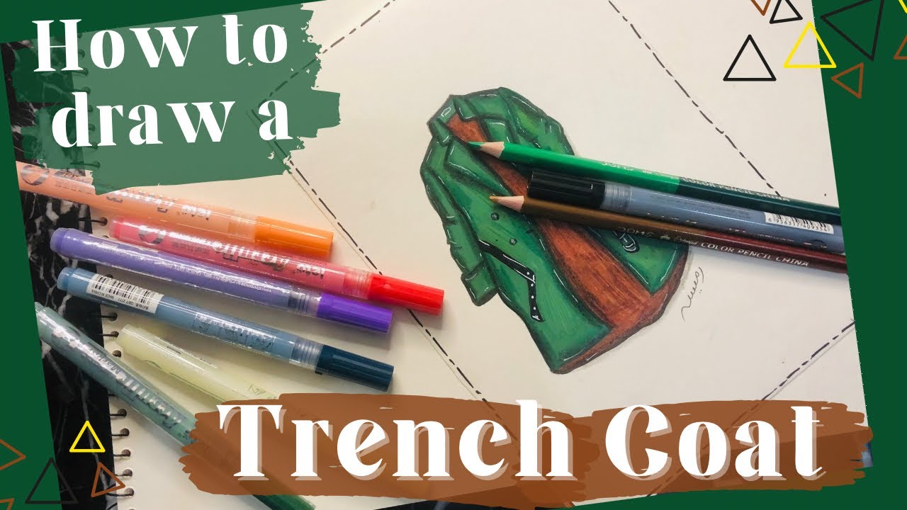 How To Draw a Trench Coat 🧥| Trench Coat Fashion illustration - YouTube