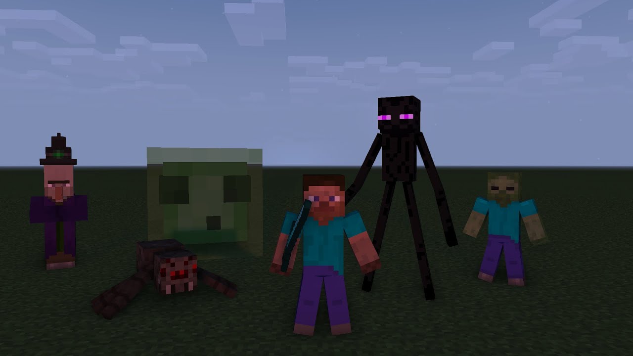 Minecraft scene: Steve vs Night Mobs - Minecraft Animation - YouTube