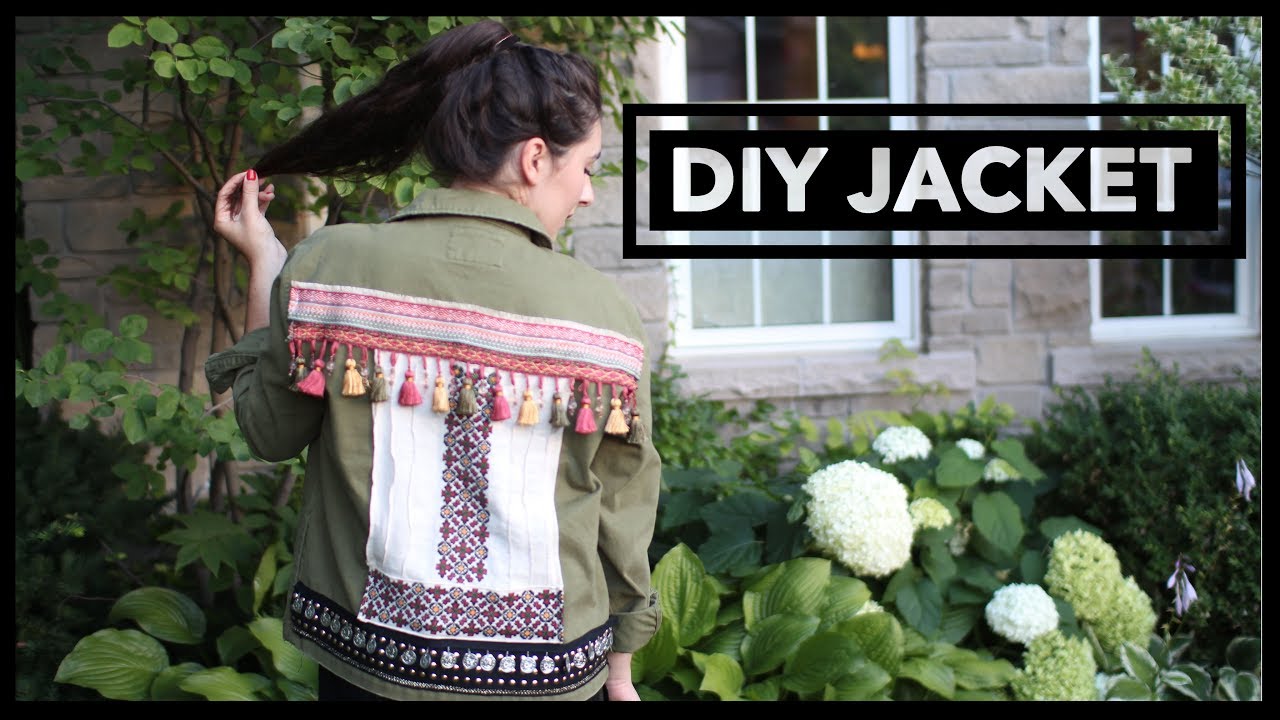 DIY Embroidered Patch Jacket - Fall 2017 Fashion Trend - YouTube