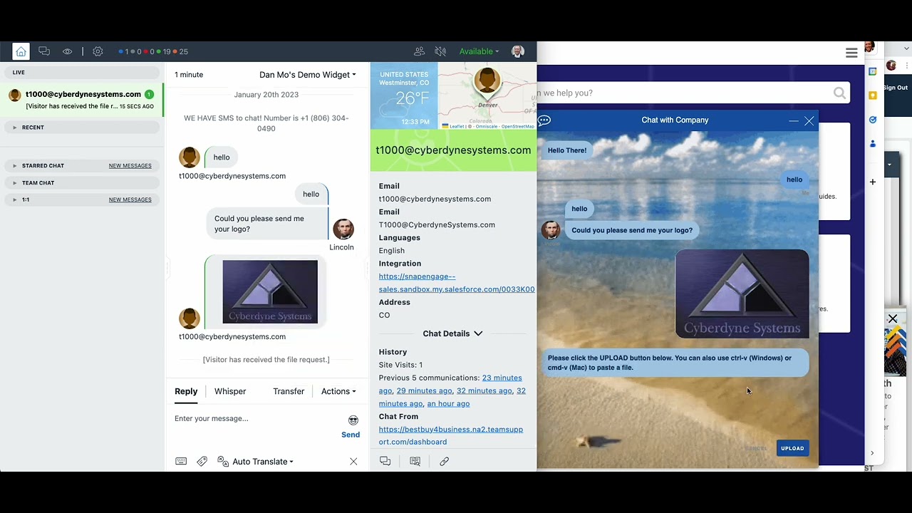 Messaging and Live Chat File Transfer - YouTube
