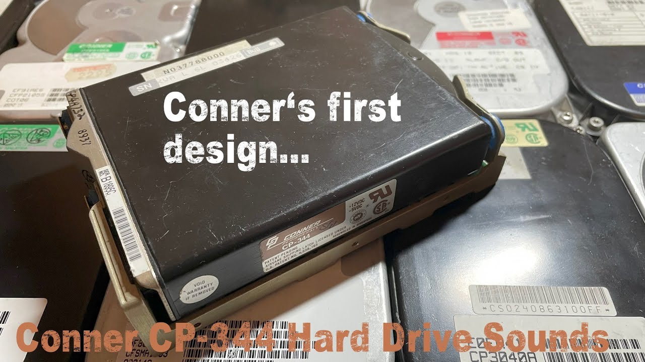 Conner CP-344 hard drive sounds - Conner's first design! - YouTube