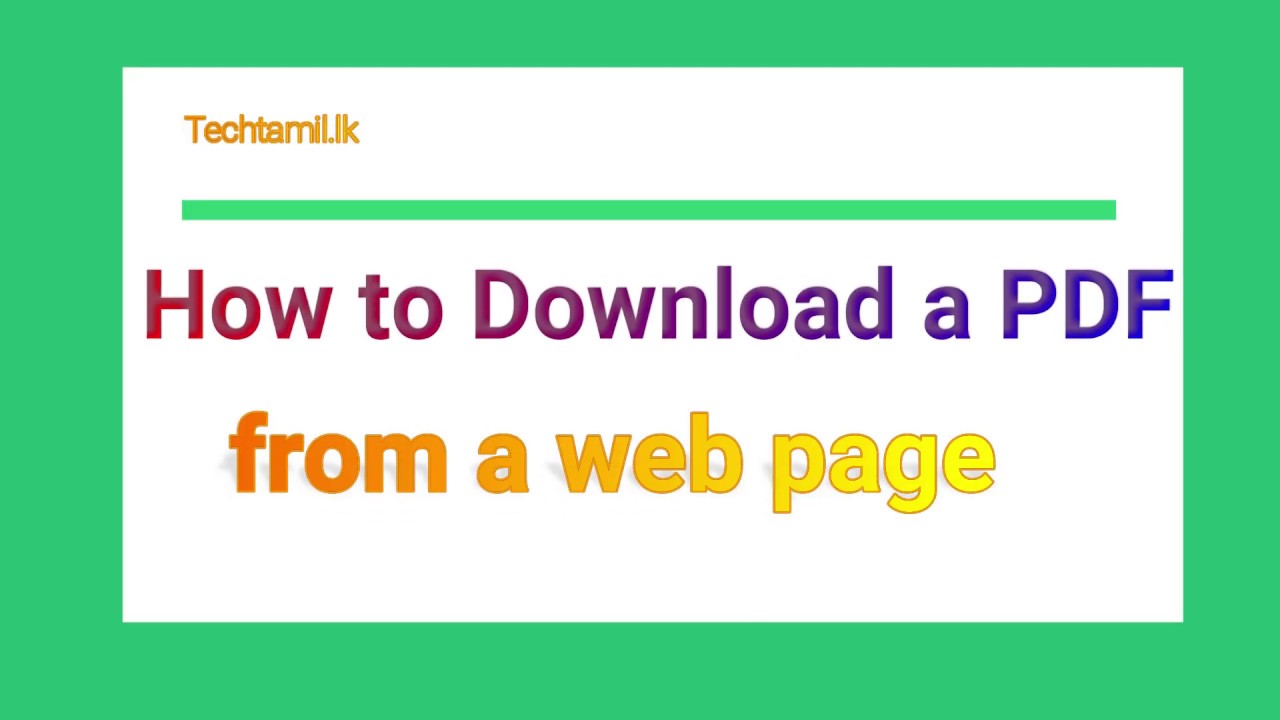 #How to Download a #PDF from a #web page - YouTube