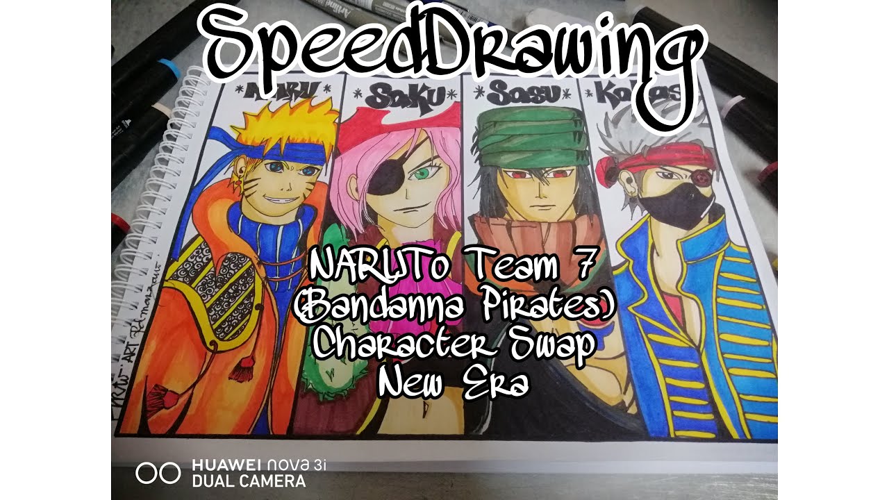 Drawing Team 7 Naruto As Pirates - YouTube