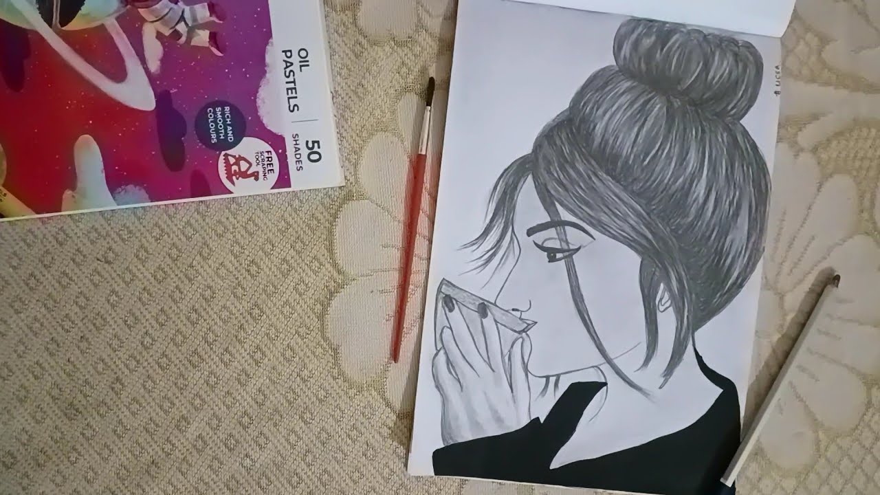 How to draw a beautiful girl drinking sketches 😍//Easy way to draw girl ...