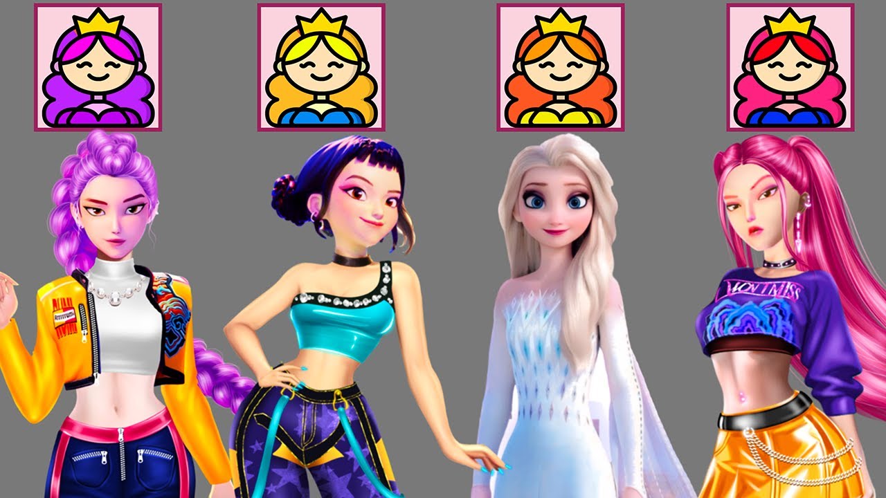Epic Glow Up! Rumi, Mira, Elsa & Zoey Stunning Princess Dress ...