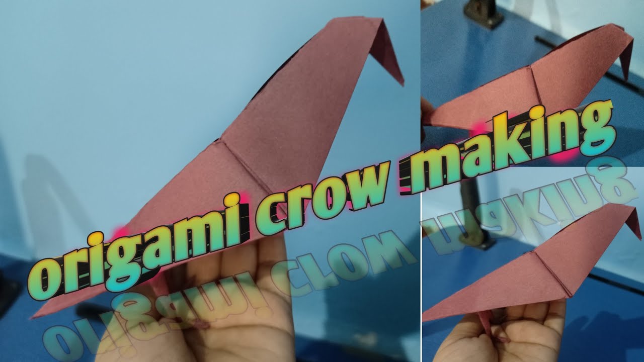 origami crow@@##@@ how to make origami paper crow@@##@@ paper se Kauwa kaise banate hain ...