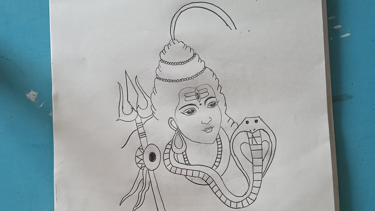 How to draw Lord Shiva / Easy Shiv ji drawing / Mahadev drawing / Shiv ...