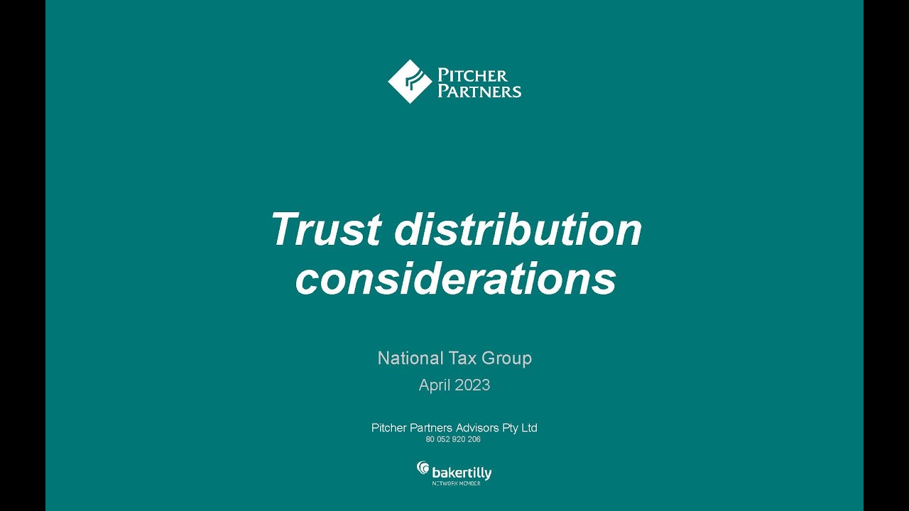 Pitcher Partners | Trust Distributions - YouTube