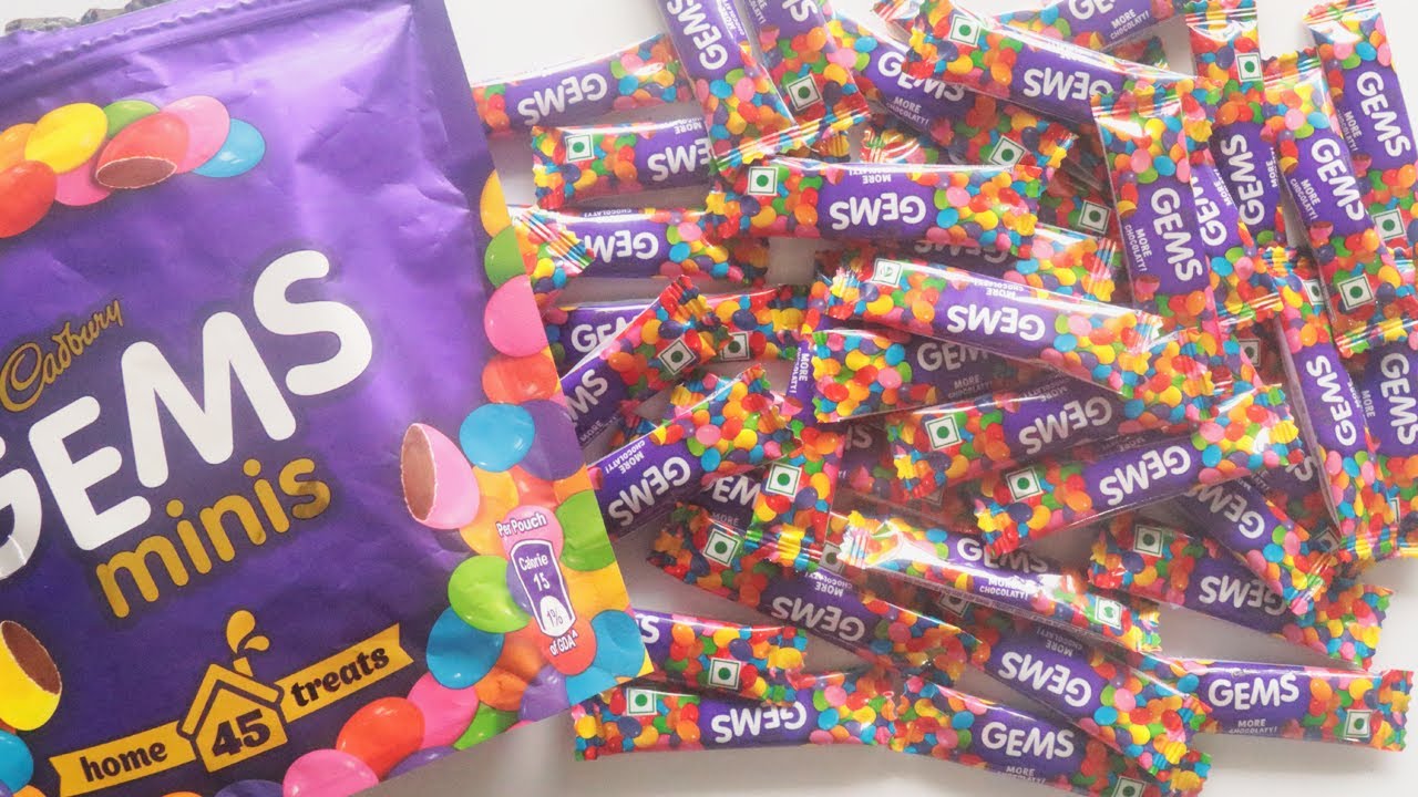 Lots of Cadbury Gems Mini Chocolate | Chocolate ASMR Video - YouTube