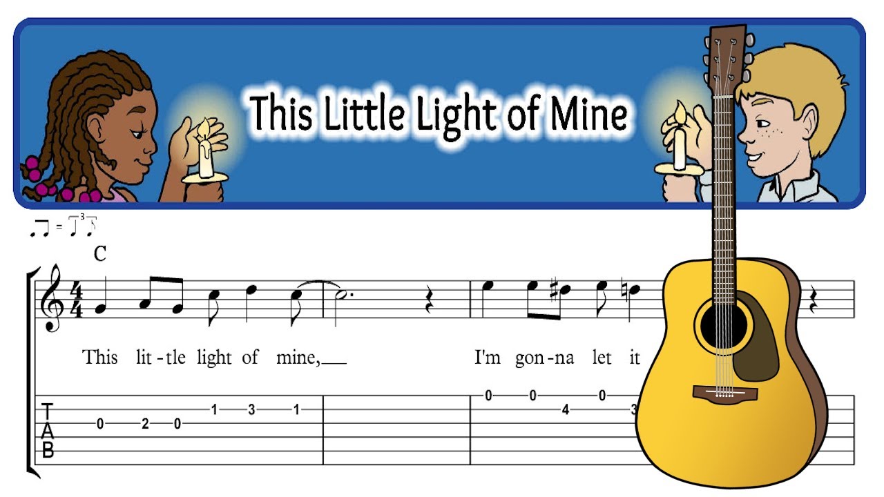 This Little Light of Mine - Easy Christian Guitar Sheet Music with TAB ...