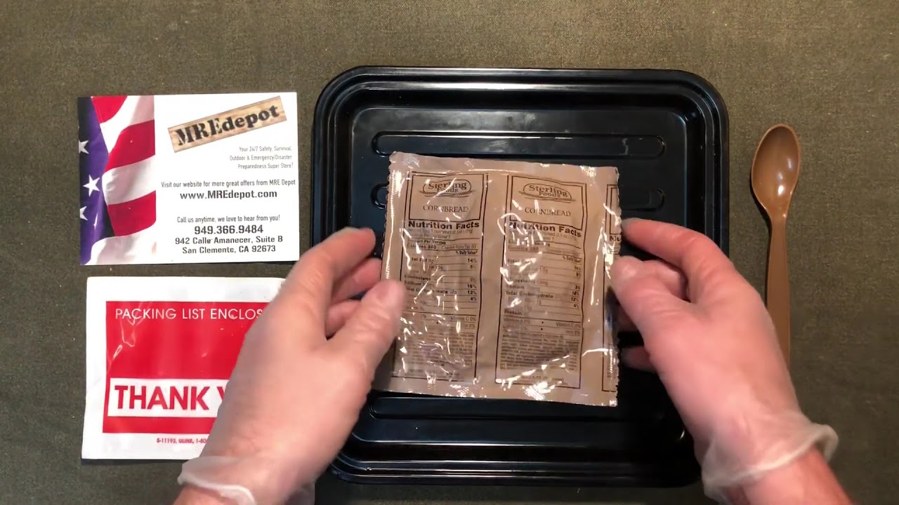 Cornbread. (Review). MRE US Military Surplus. (MREdepot). - YouTube