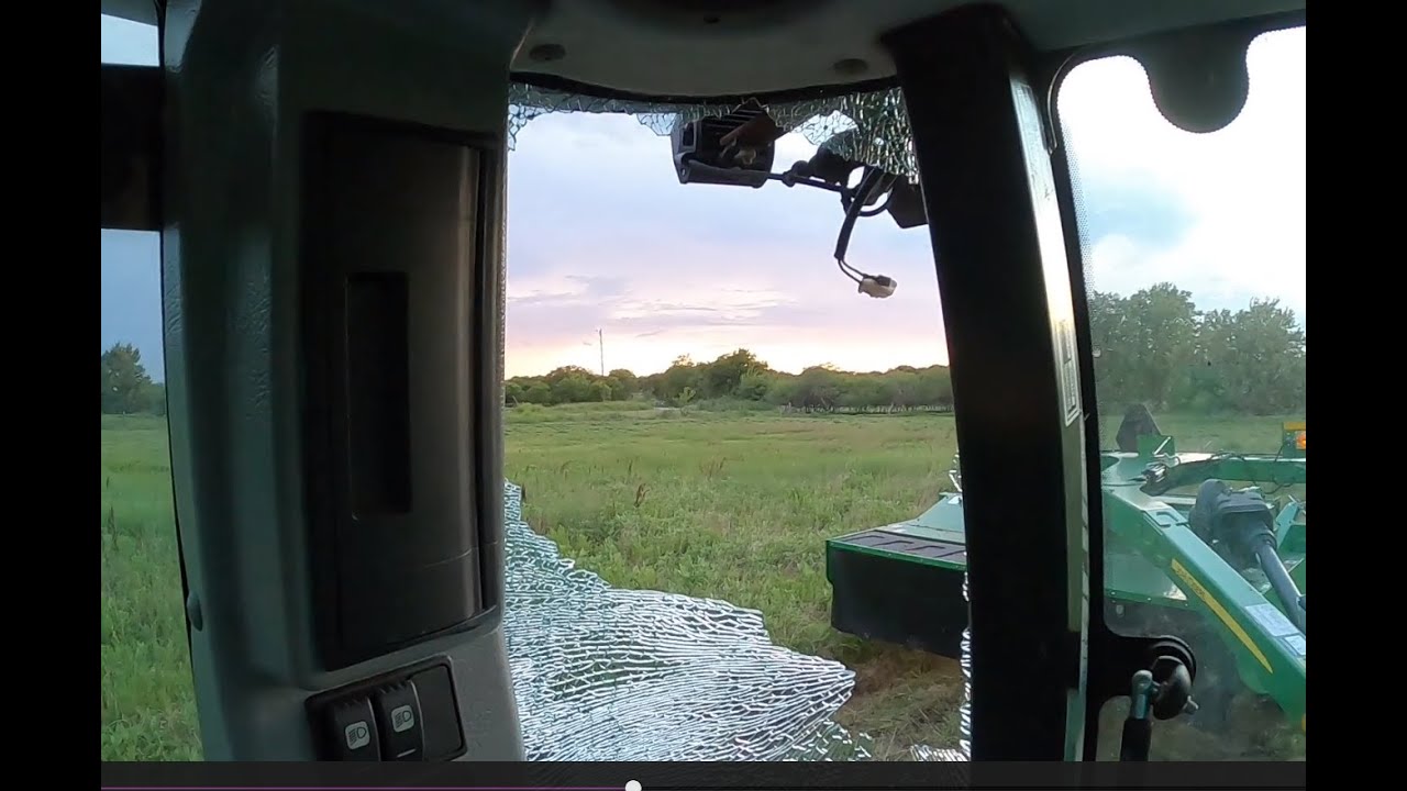 Well, BANG! Tractor Window Shattered, Bad ROCK. - YouTube