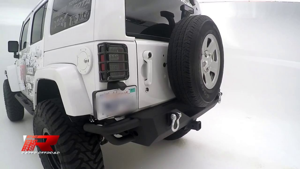 Razer Auto 07-16 Jeep Wrangler JK Stubby Rear Bumper w/ Side Tubular ...