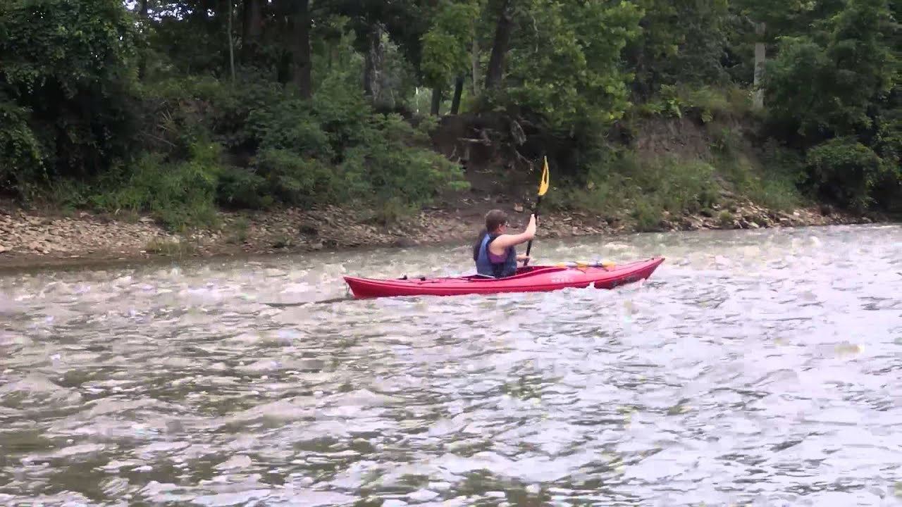 Kayaking up stream on the Rocky River, Ohio - YouTube