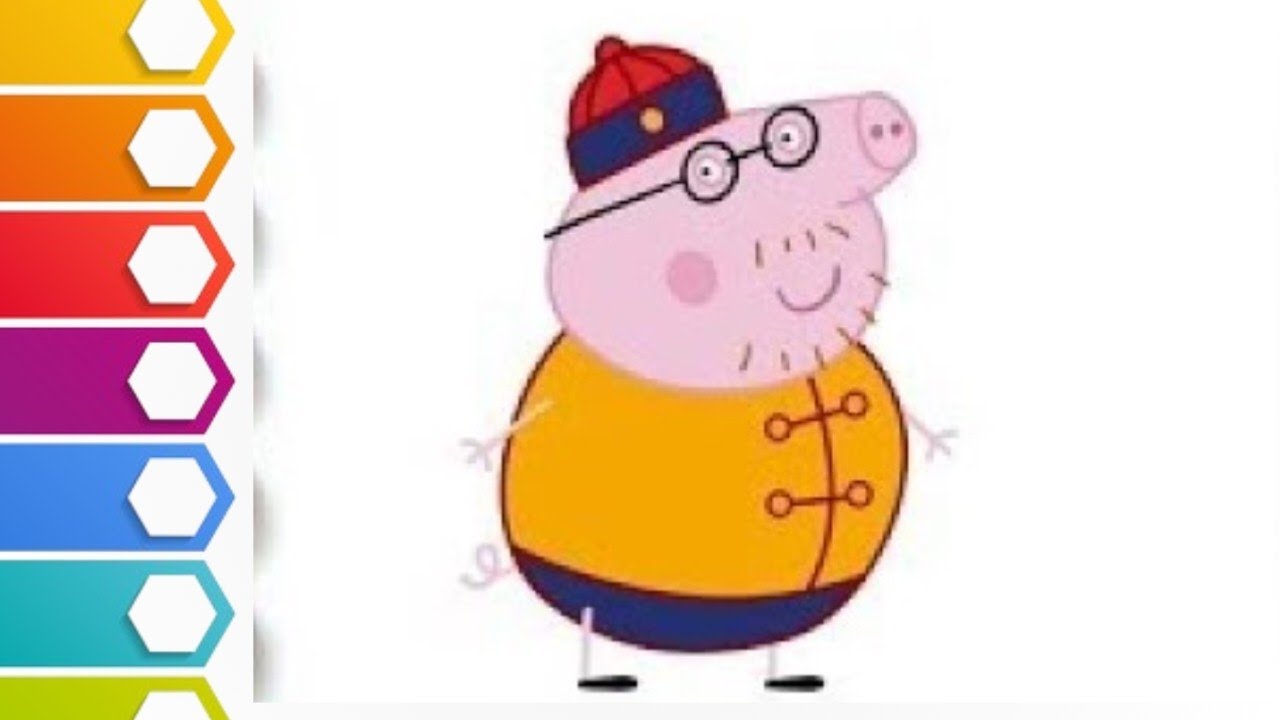 💕 daddy pig drawing l 🥰easy peppa 🐷🐖pig dad drawing l easy drawing for ...