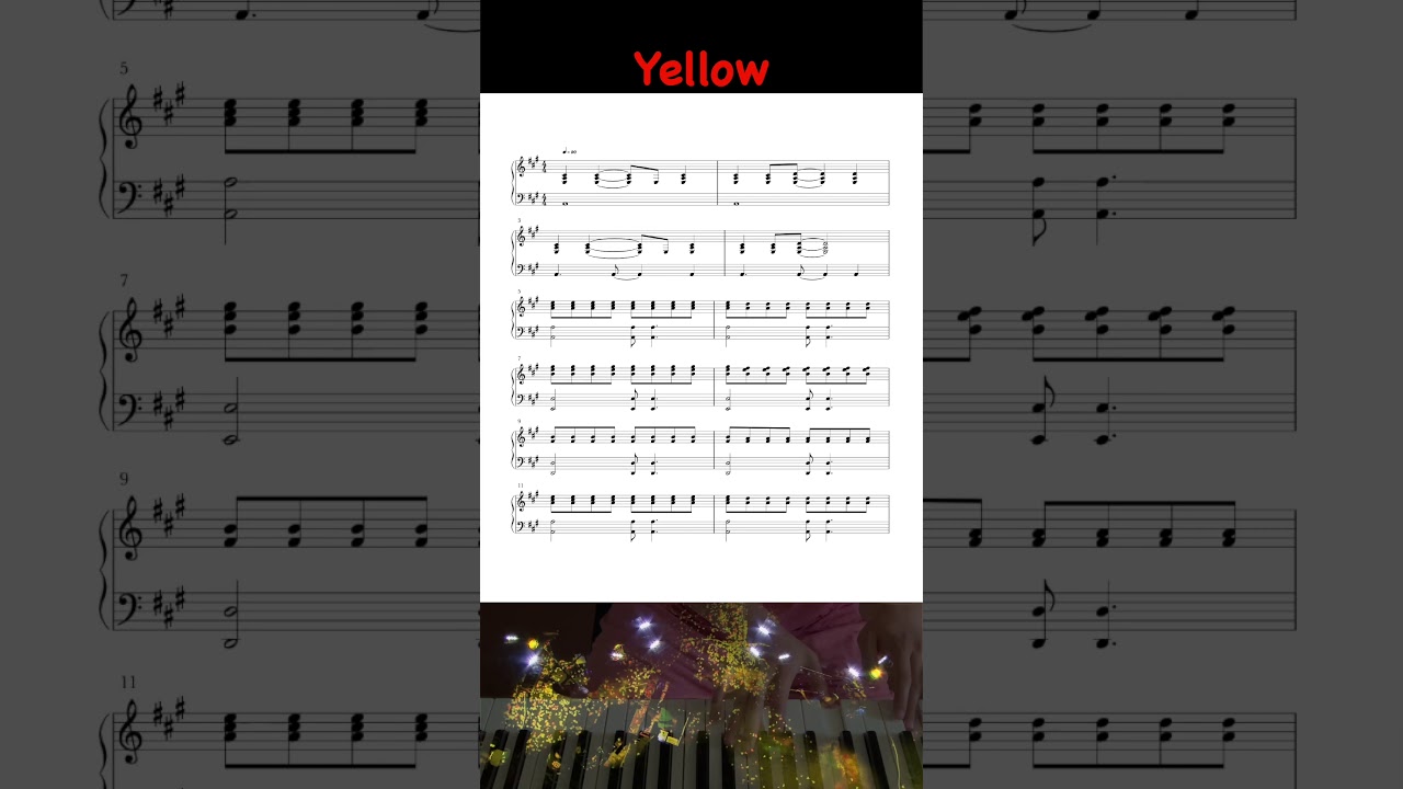 🎶 Yellow (Coldplay) | Easy Piano Tutorial With Sheet Music || 黄色 | 简单钢琴 ...