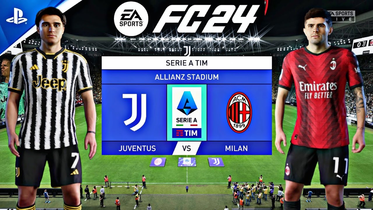 EA FC24 - Juventus vs AC Milan | PS5™ [4K60] Gameplay | Serie A TIM ...