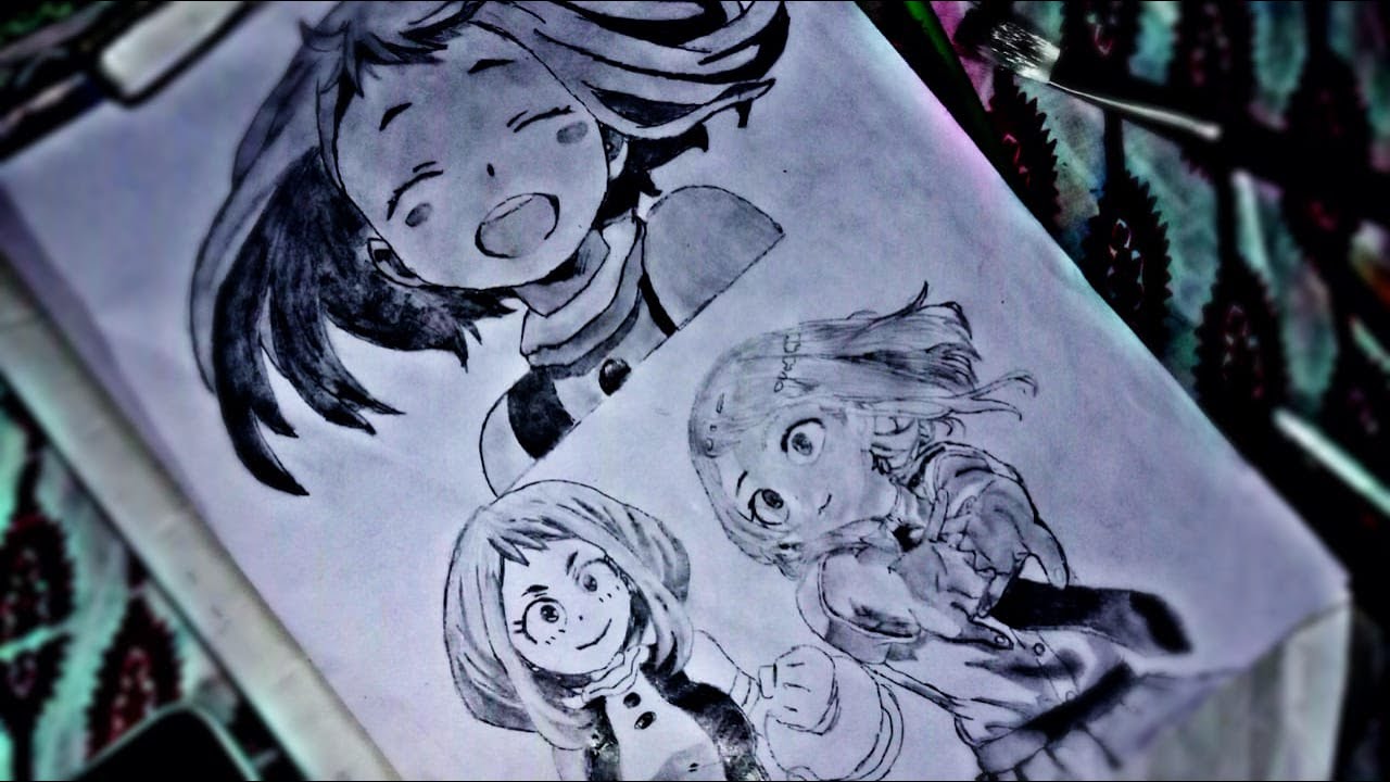 uraraka drawing🥰 || uraraka drawing tutorial || uraraka drawing step by ...