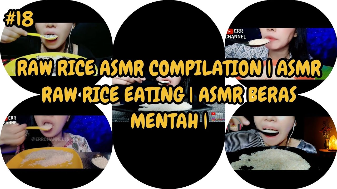 RAW RICE ASMR COMPILATION | ASMR RAW RICE EATING | ASMR BERAS MENTAH ...