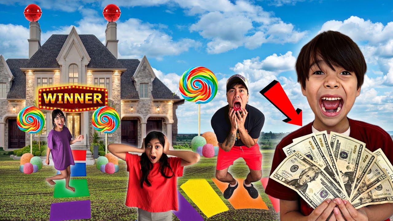 Jugando CANDY LAND en VIDA REAL! 🍭💰 - YouTube