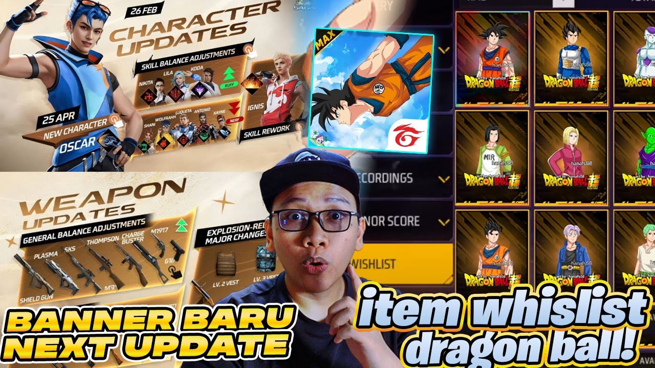 PERUBAHAN NEXT UPDATE DAN BOCORAN SKIN DRAGON BALL TERBARU! REVIEW ...