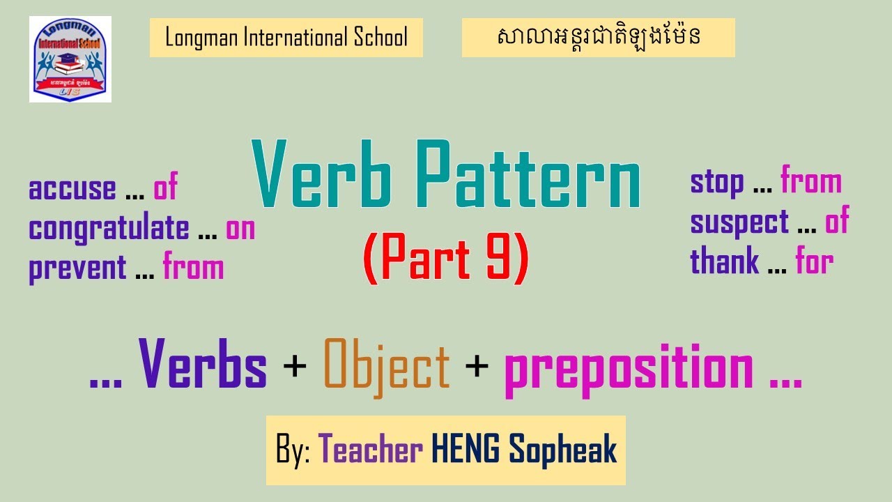 Verb Pattern (9): Verb + Object + Preposition + V-ing - YouTube
