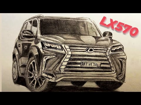 Как нарисовать машину Лексус 570 | Lexus LX 570 - YouTube