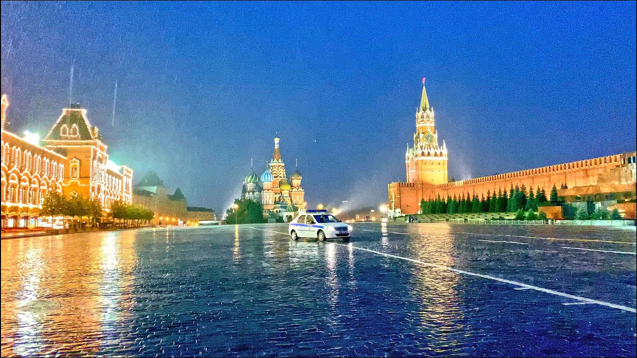 Moscow 4k, Russia - Downtown, Red Square - Evening walking tour in the ...