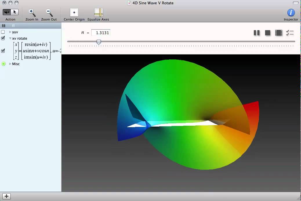 Grapher - Four Dimensional Sine Wave - YouTube