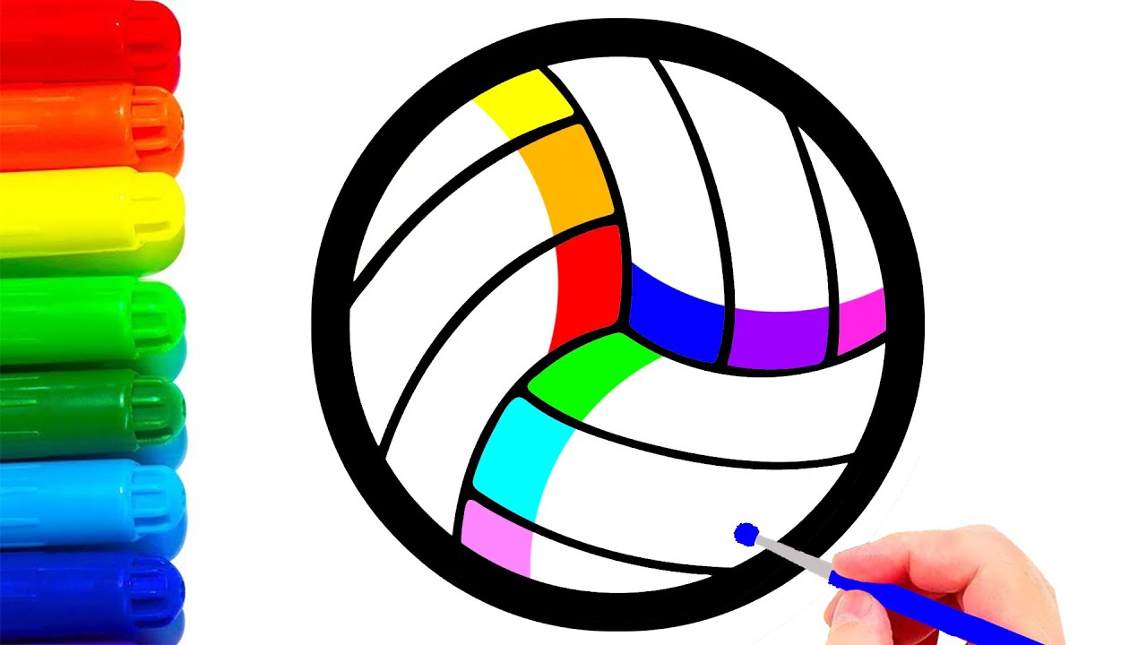 How to draw a Colorful Ball for kids - Rainbow color Ball drawing and ...