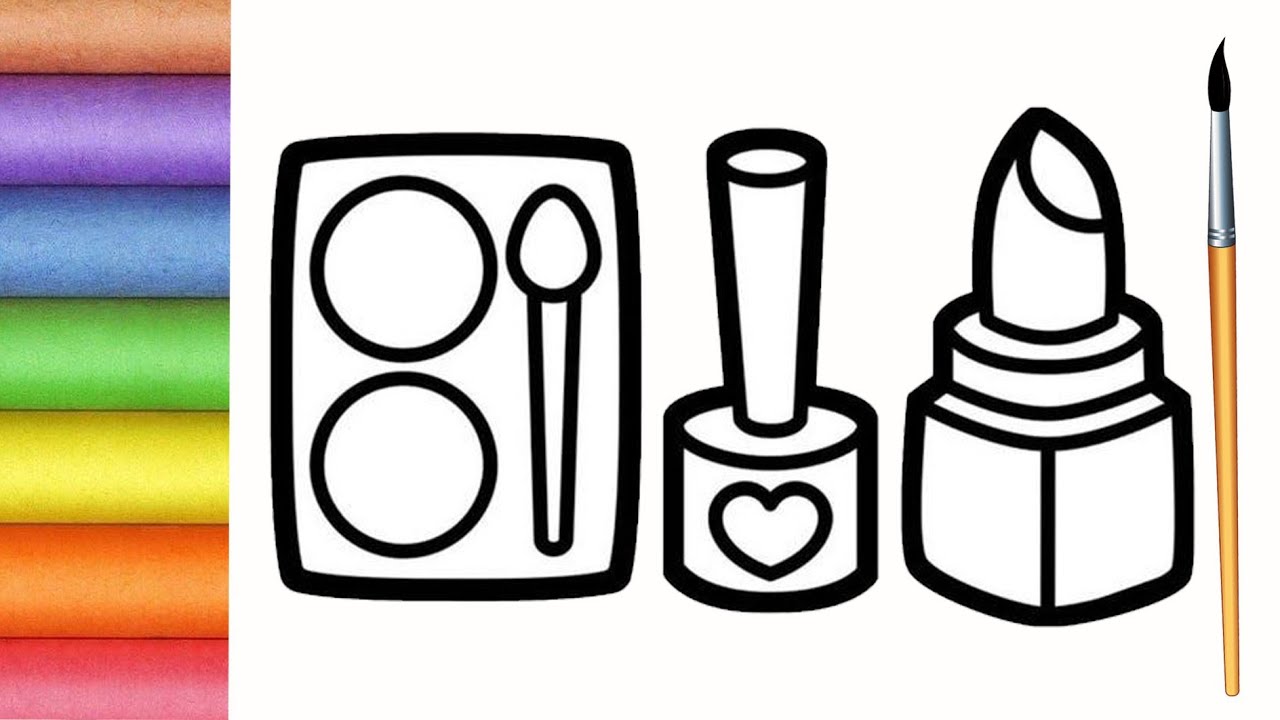 Easy how to draw Make-up set for kids | Learn to draw for kids - YouTube