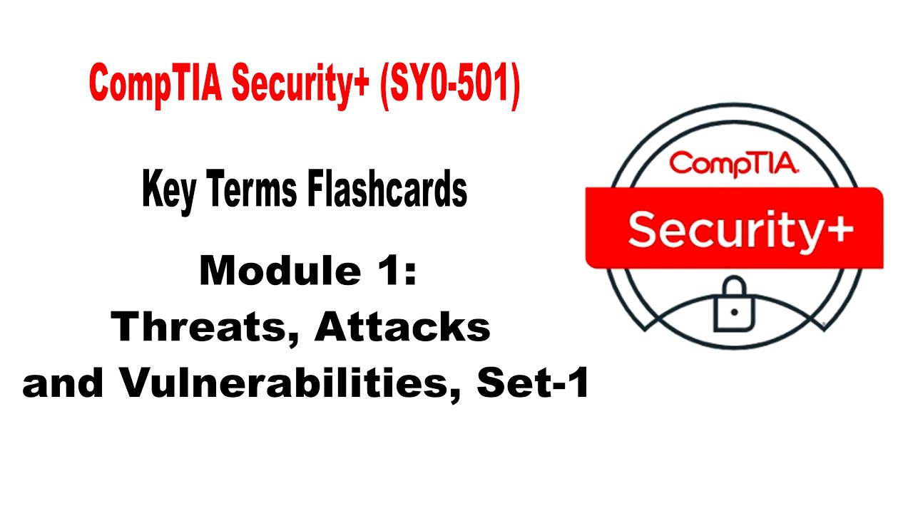 CompTIA Security+ (SY0-501) Terminology: Module 1- Threats, Attacks and ...
