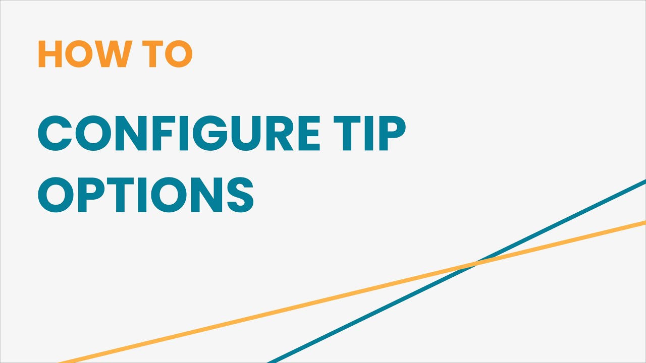 How to Configure Tip Options - YouTube