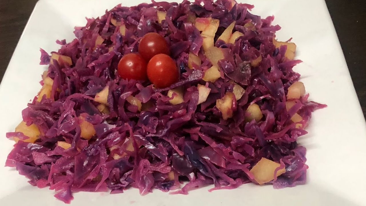 RIQUISIMA ENSALADA DE REPOLLO MORADO CON MANZANA I RECETA FACIL Y ...