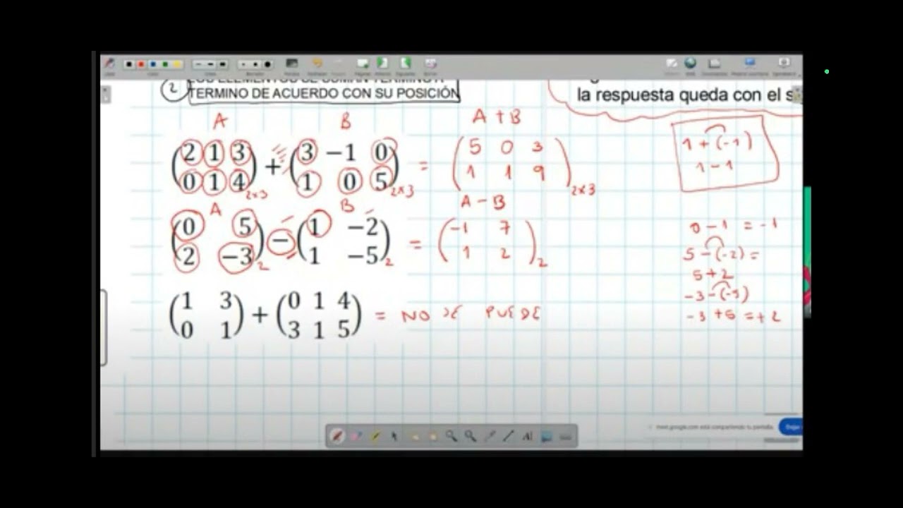 Ejercicio suma y resta de matrices - YouTube